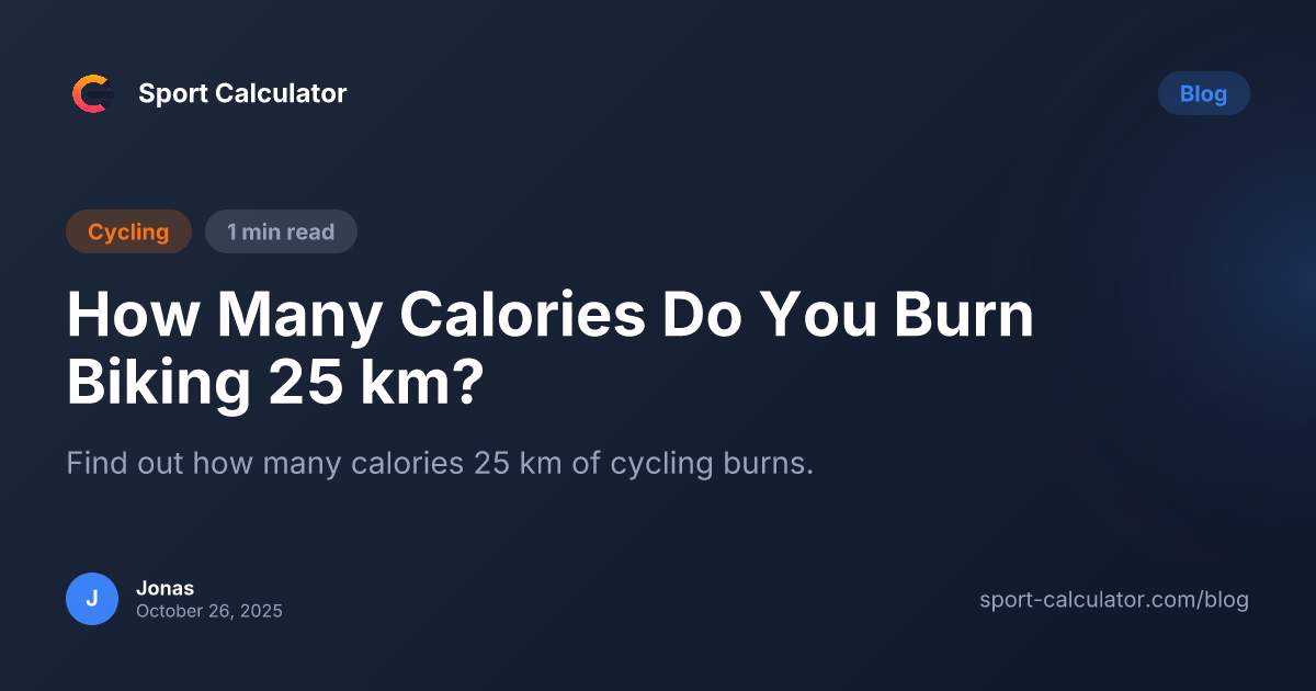 How Many Calories Do You Burn Biking 25 km?