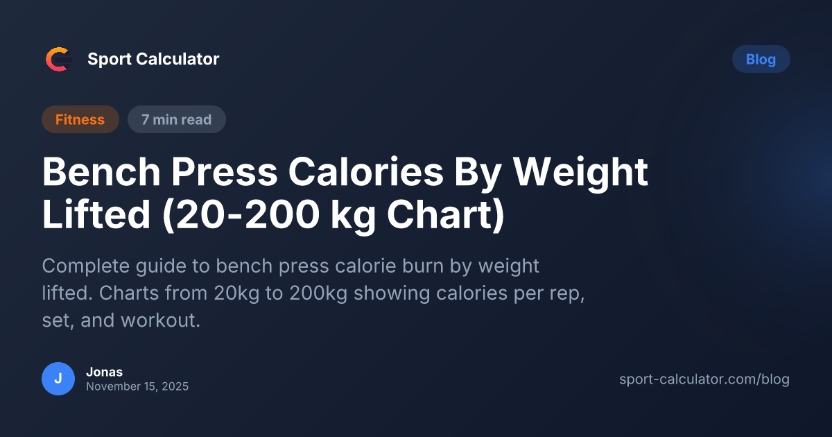 Bench Press Calories By Weight Lifted (20-200 kg Chart)