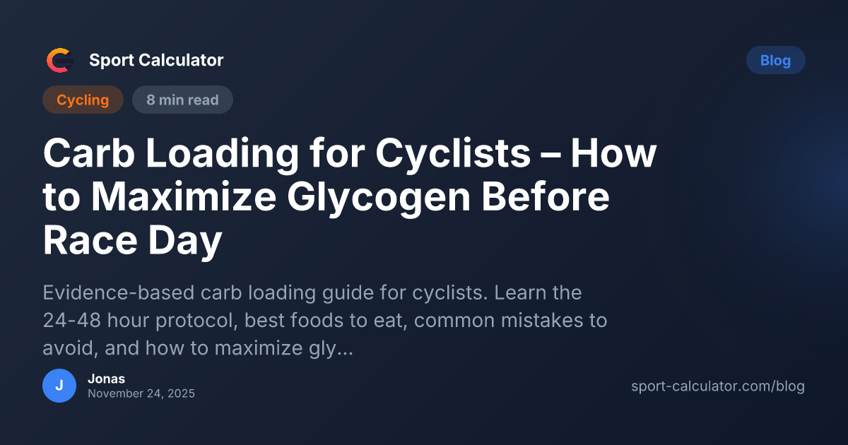 Carb Loading for Cyclists – How to Maximize Glycogen Before Race Day