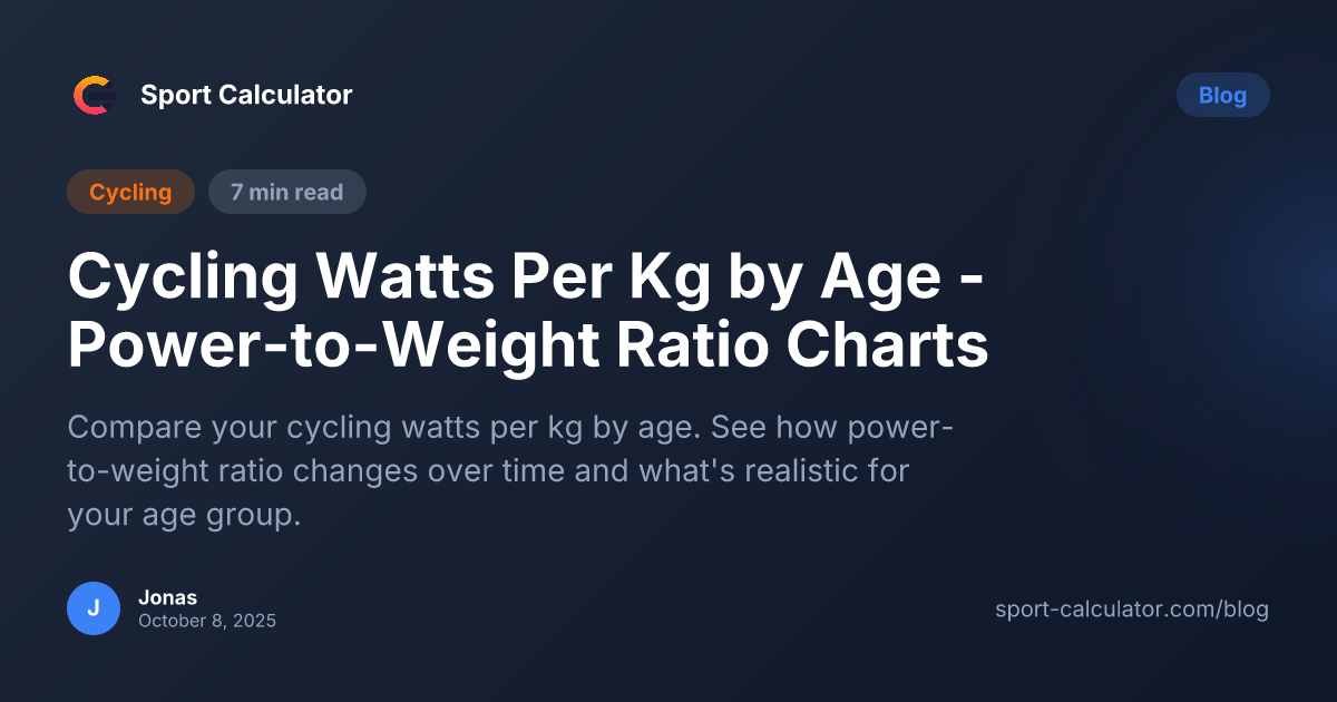 Cycling Watts Per Kg by Age - Power-to-Weight Ratio Charts