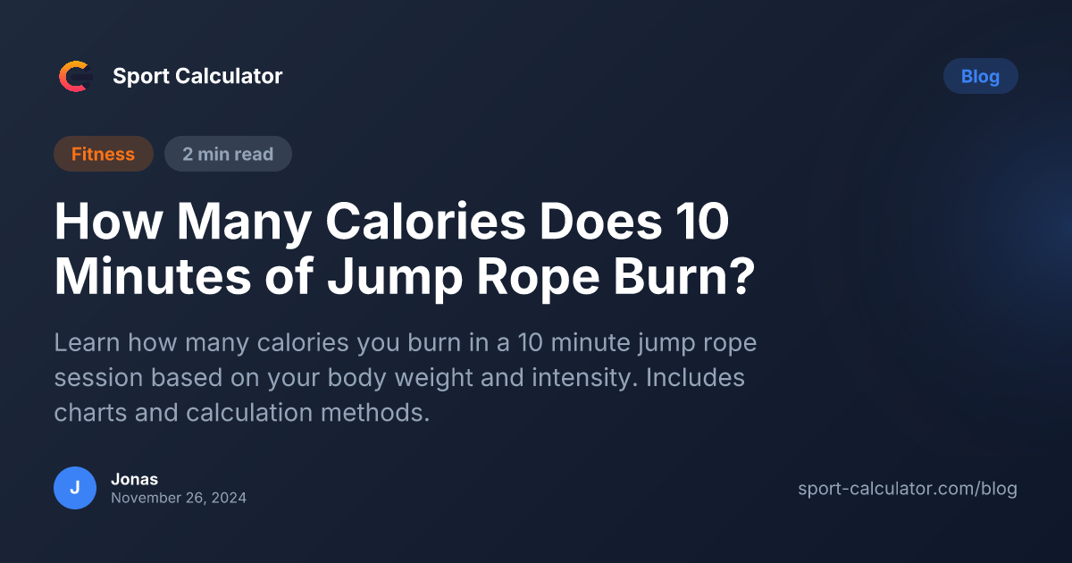 How Many Calories Does 10 Minutes of Jump Rope Burn?