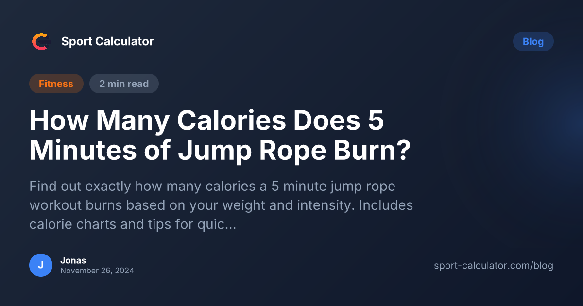 How Many Calories Does 5 Minutes of Jump Rope Burn?