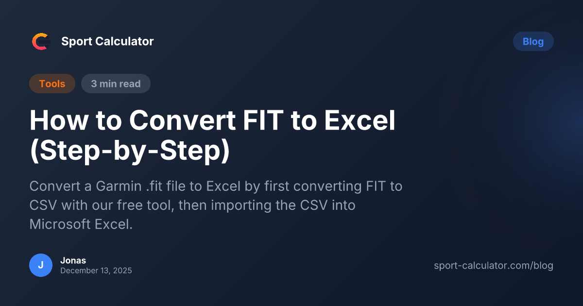 How to Convert FIT to Excel (Step-by-Step)