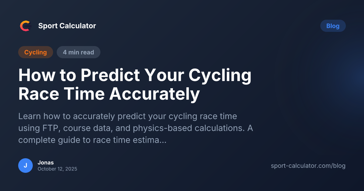 How to Predict Your Cycling Race Time Accurately