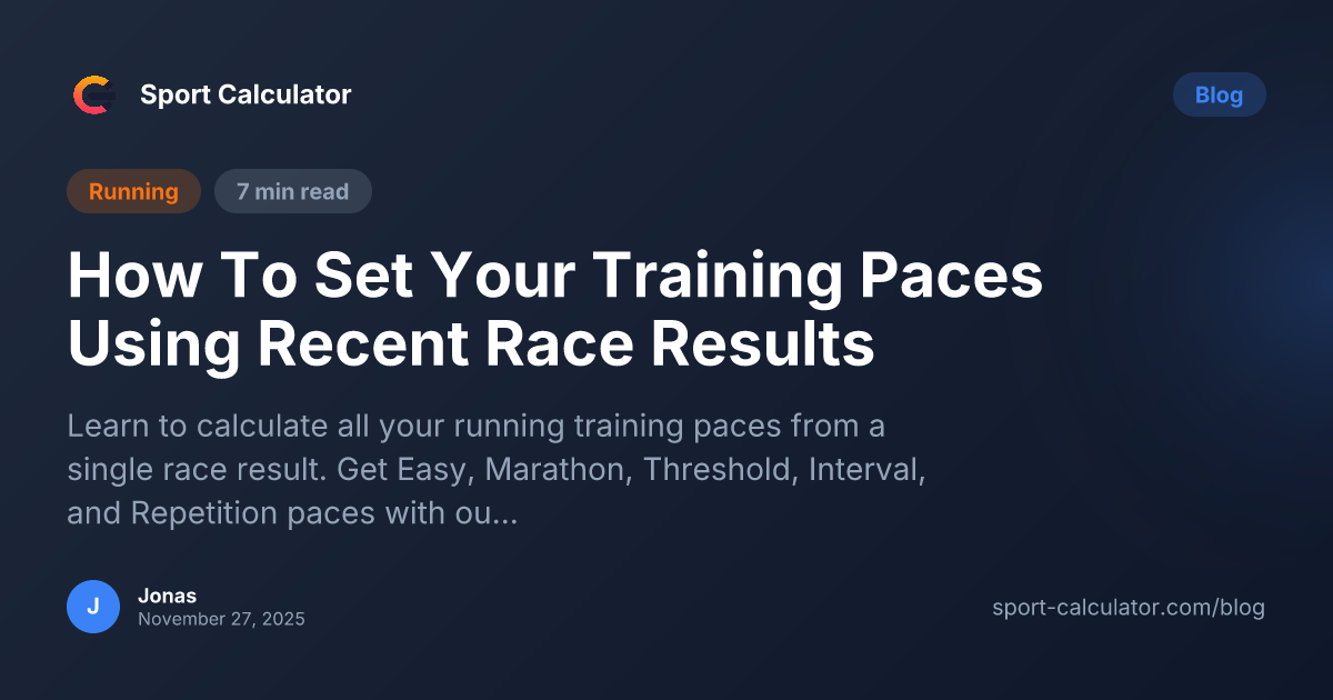 How To Set Your Training Paces Using Recent Race Results