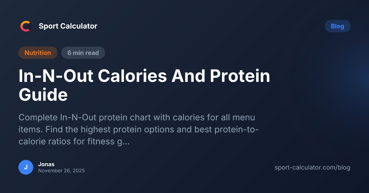 In-N-Out Calories And Protein Guide