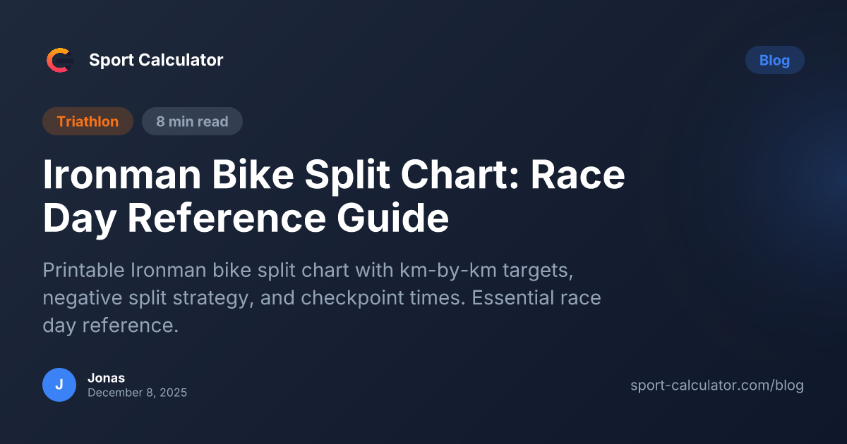 Ironman Bike Split Chart: Race Day Reference Guide