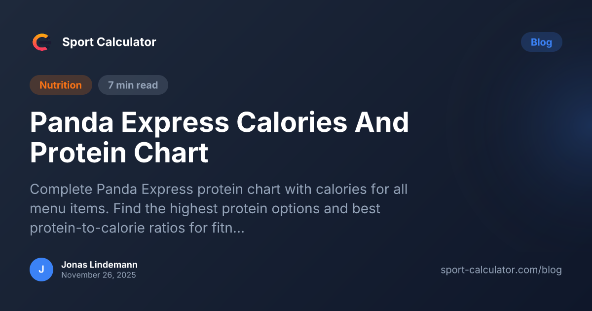 Panda Express Calories And Protein Chart