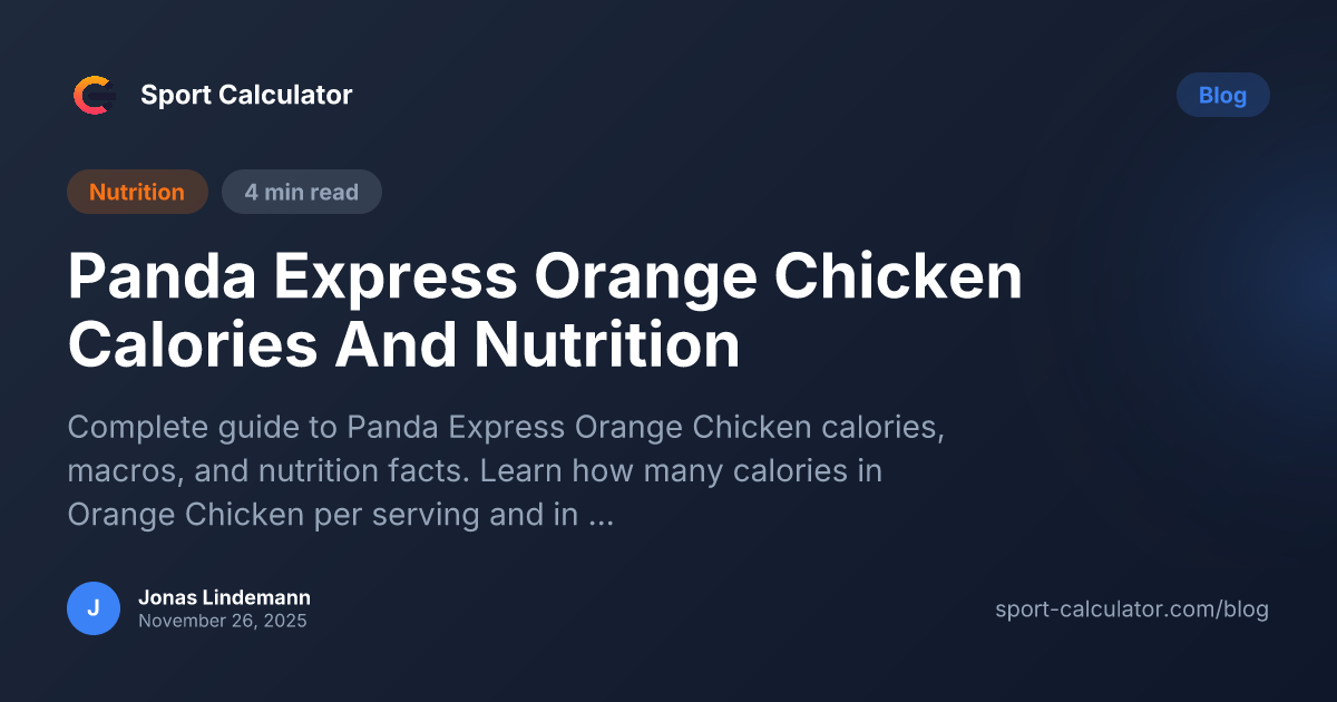 Panda Express Orange Chicken Calories And Nutrition