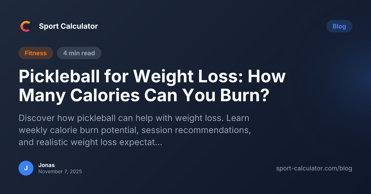 Pickleball for Weight Loss: How Many Calories Can You Burn?