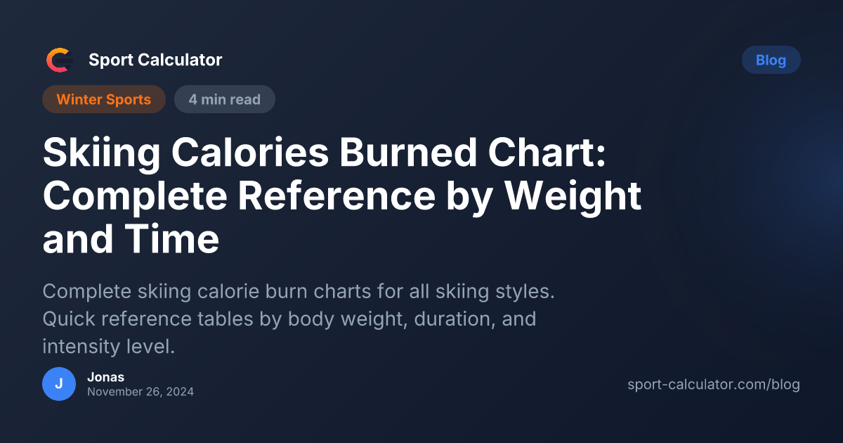 Skiing Calories Burned Chart: Complete Reference by Weight and Time