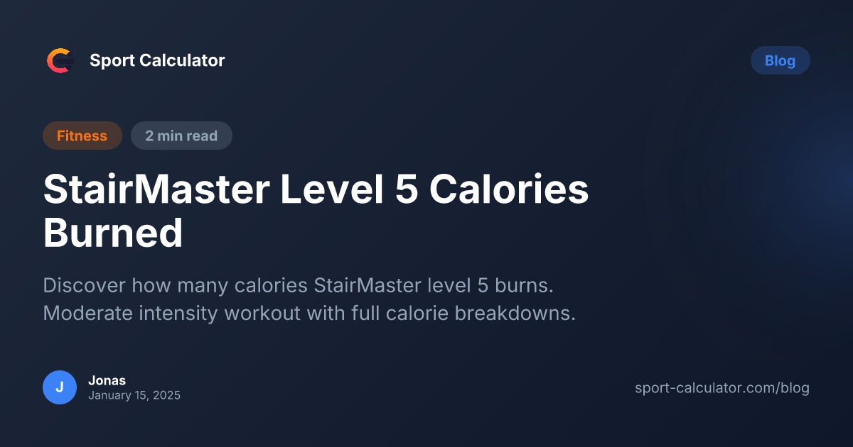 StairMaster Level 5 Calories Burned