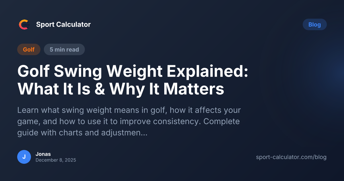 Golf Swing Weight Explained: What It Is & Why It Matters