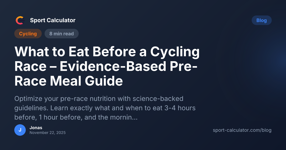 What to Eat Before a Cycling Race – Evidence-Based Pre-Race Meal Guide
