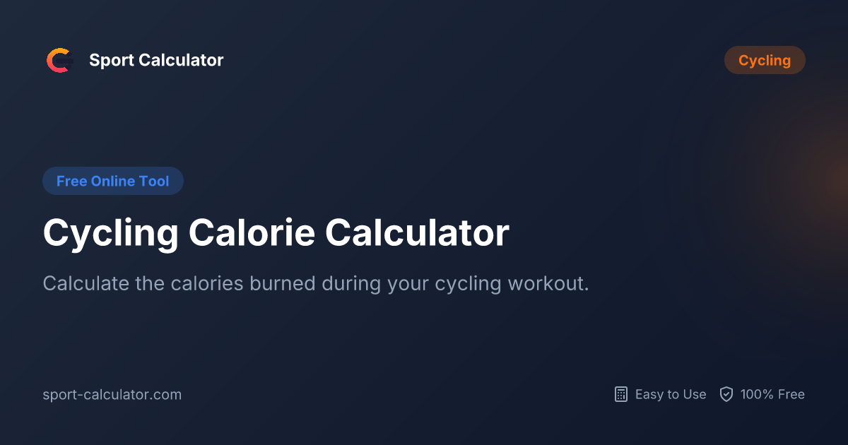 Cycling Calorie Calculator | Free & Easy to Use