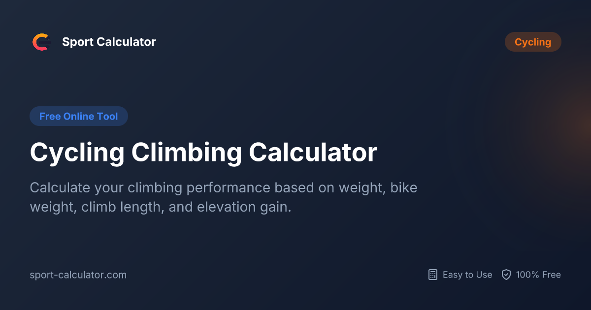 Cycling Climbing Calculator | Free & Easy to Use