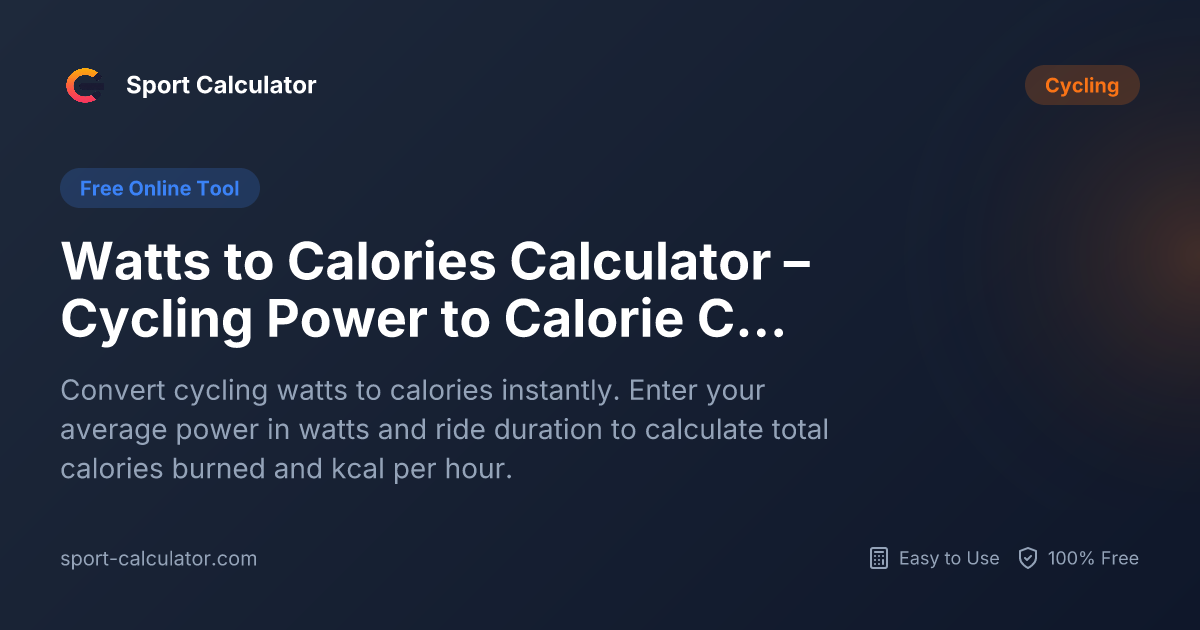Watts to Calories Calculator – Cycling Power to Calorie Converter ...