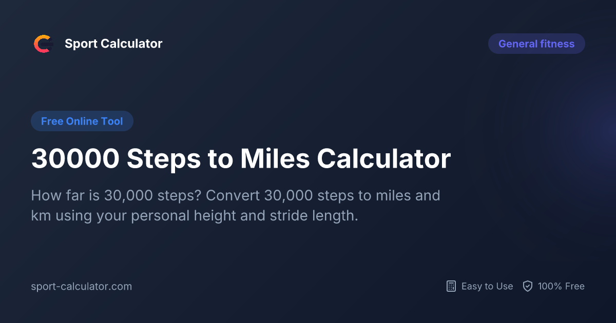 30000 Steps to Miles Calculator | Free & Easy to Use