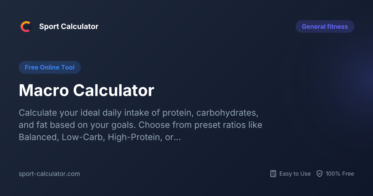 Macro Calculator | Free & Easy to Use