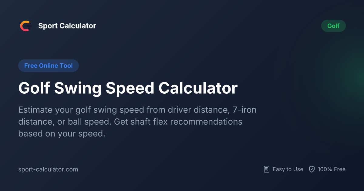 Golf Swing Speed Calculator | Free & Easy to Use