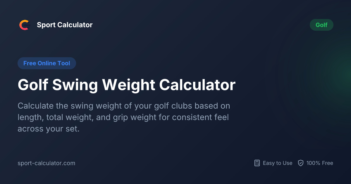 Golf Swing Weight Calculator | Free & Easy to Use