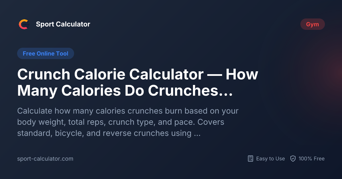 Crunch Calorie Calculator — How Many Calories Do Crunches Burn? | Free ...