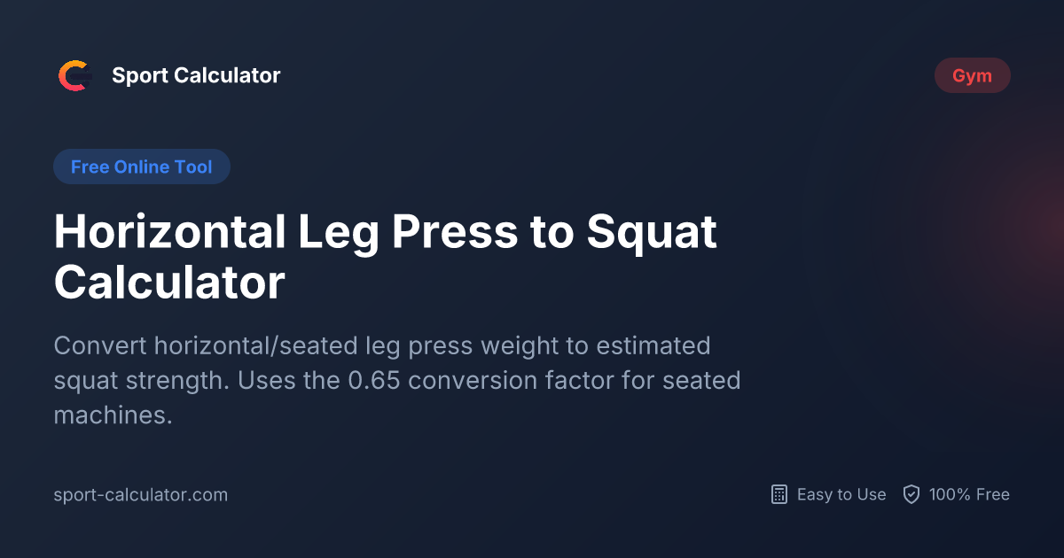 Horizontal Leg Press to Squat Calculator | Free & Easy to Use