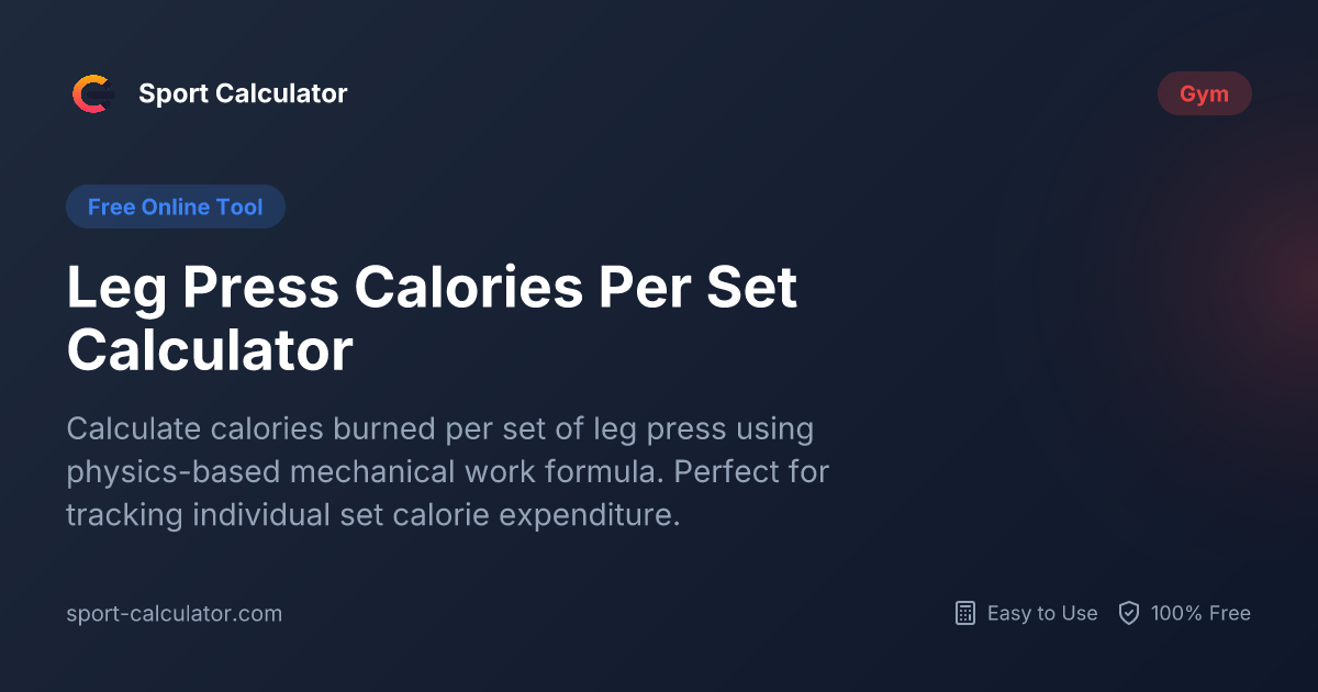 Leg Press Calories Per Set Calculator | Free & Easy to Use