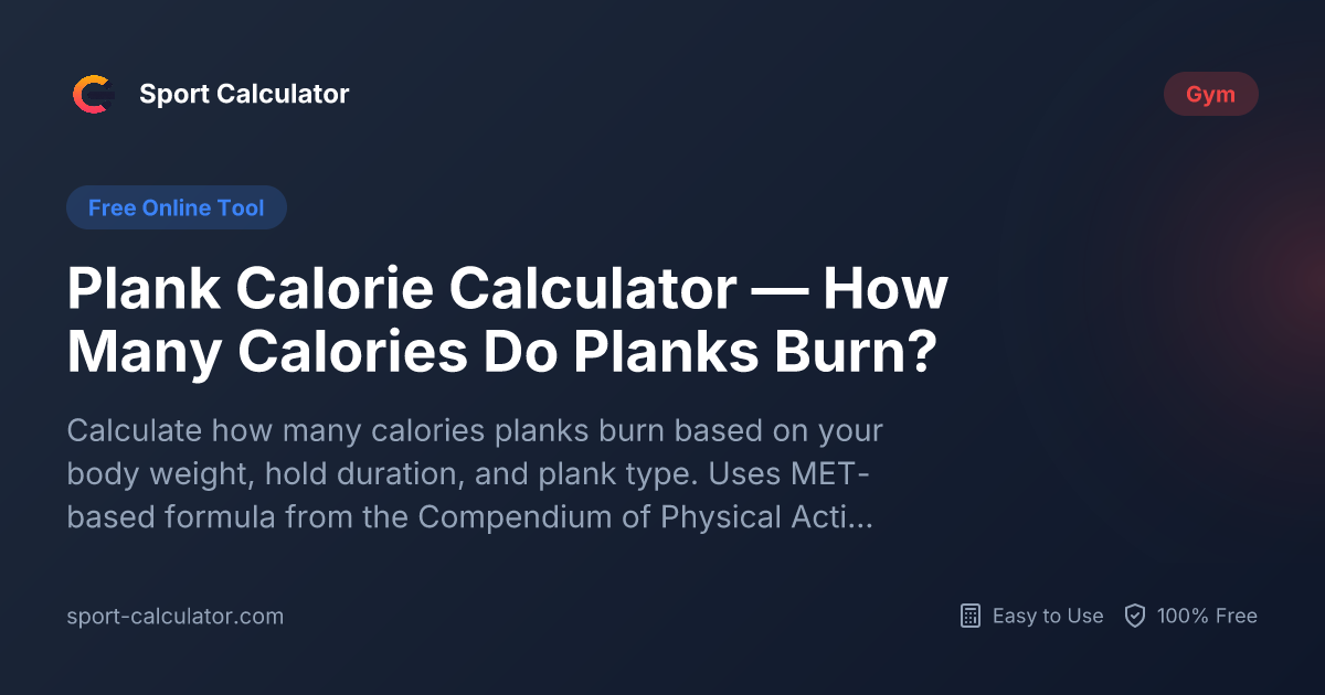 Plank Calorie Calculator — How Many Calories Do Planks Burn? | Free ...