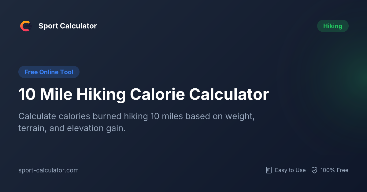 10 Mile Hiking Calorie Calculator | Free & Easy to Use
