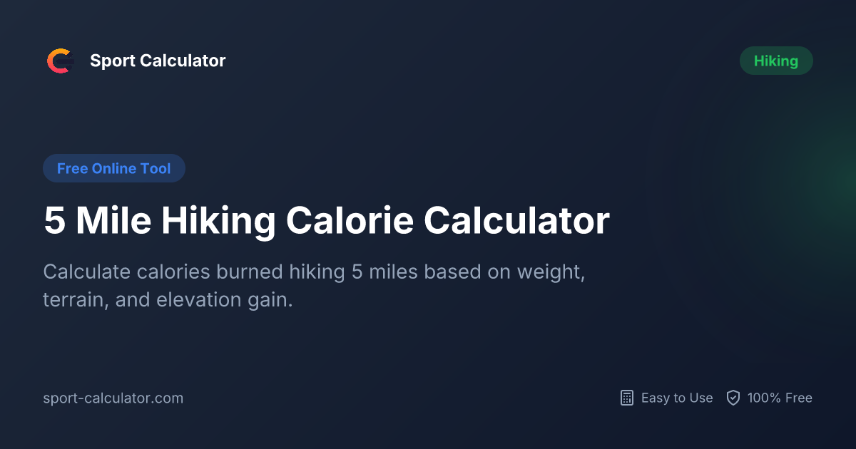 5 Mile Hiking Calorie Calculator | Free & Easy to Use