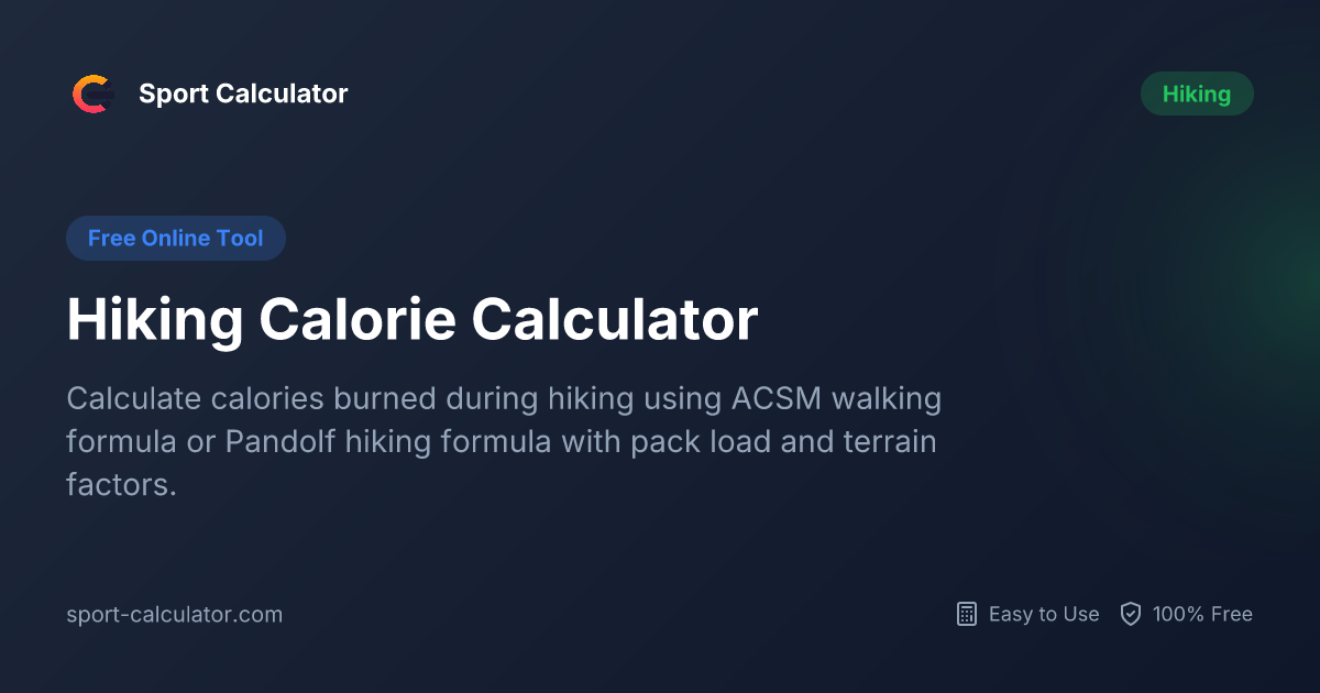 Hiking Calorie Calculator | Free & Easy to Use