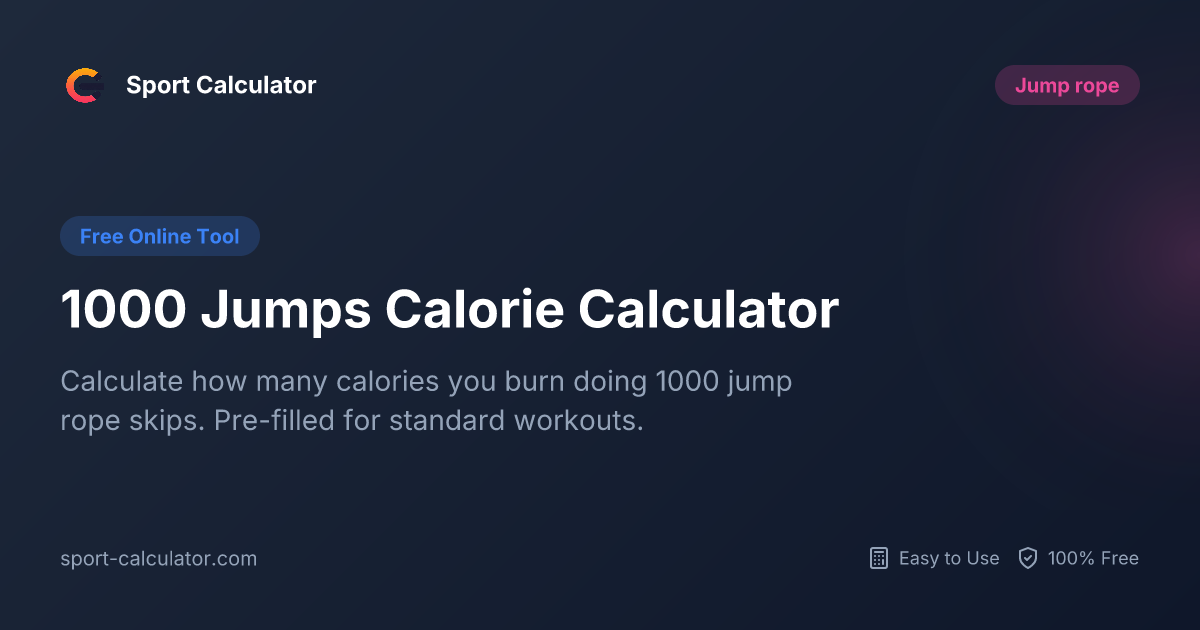 1000 Jumps Calorie Calculator | Free & Easy to Use