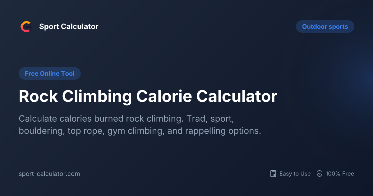 Rock Climbing Calorie Calculator | Free & Easy to Use