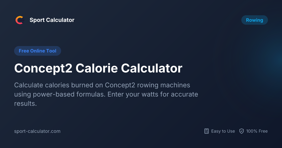 Concept2 Calorie Calculator | Free & Easy to Use