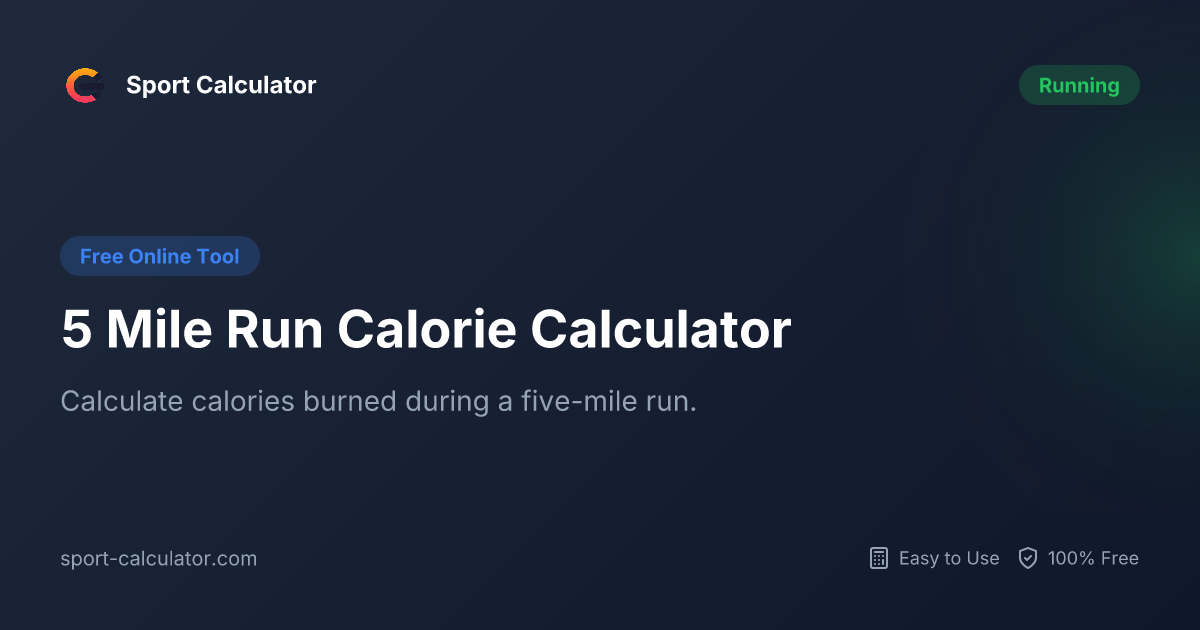 5 Mile Run Calorie Calculator | Free & Easy to Use