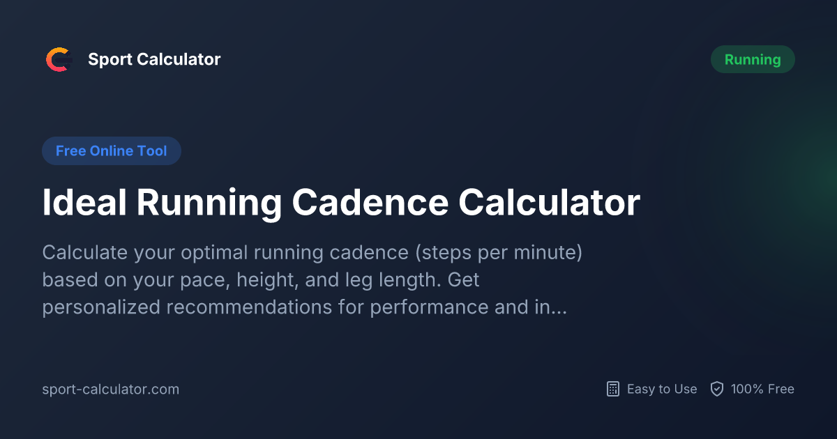 Ideal Running Cadence Calculator | Free & Easy to Use