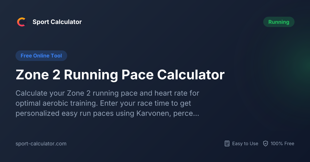 Zone 2 Running Pace Calculator | Free & Easy to Use