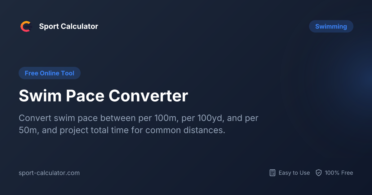 Swim Pace Converter | Free & Easy to Use