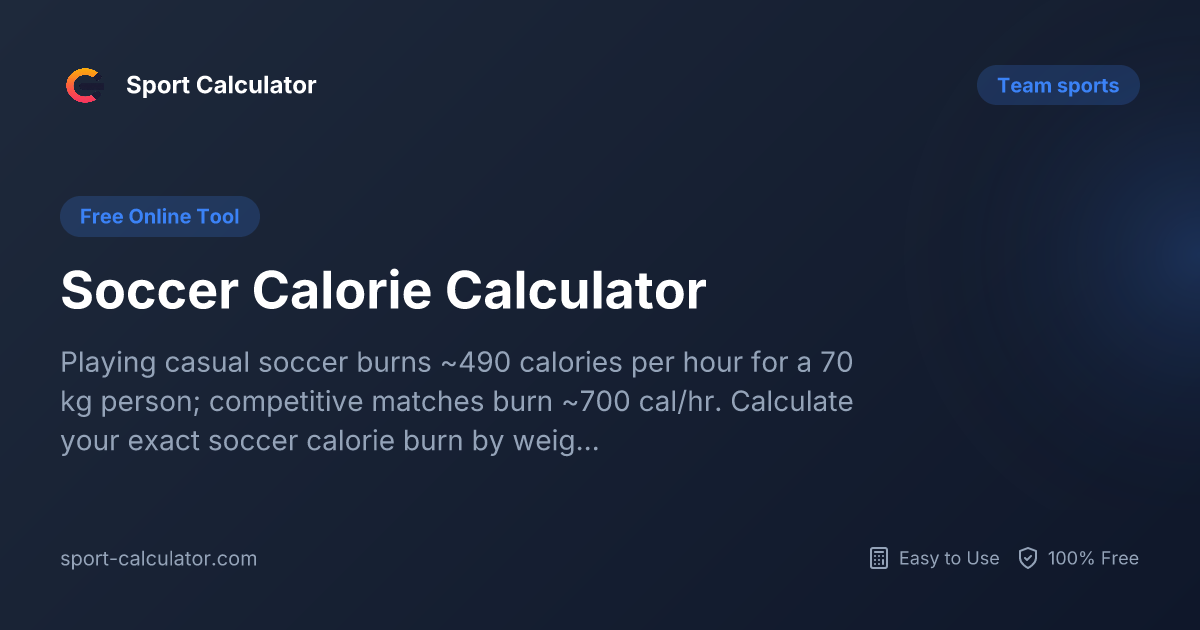 Soccer Calorie Calculator | Free & Easy to Use