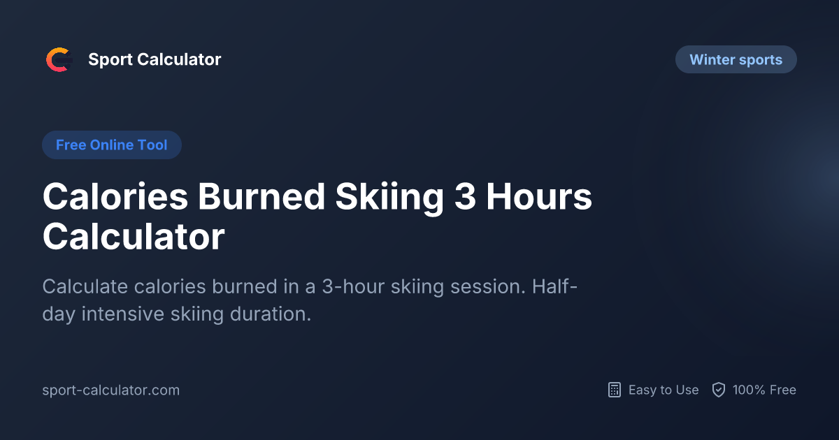 Calories Burned Skiing 3 Hours Calculator | Free & Easy to Use