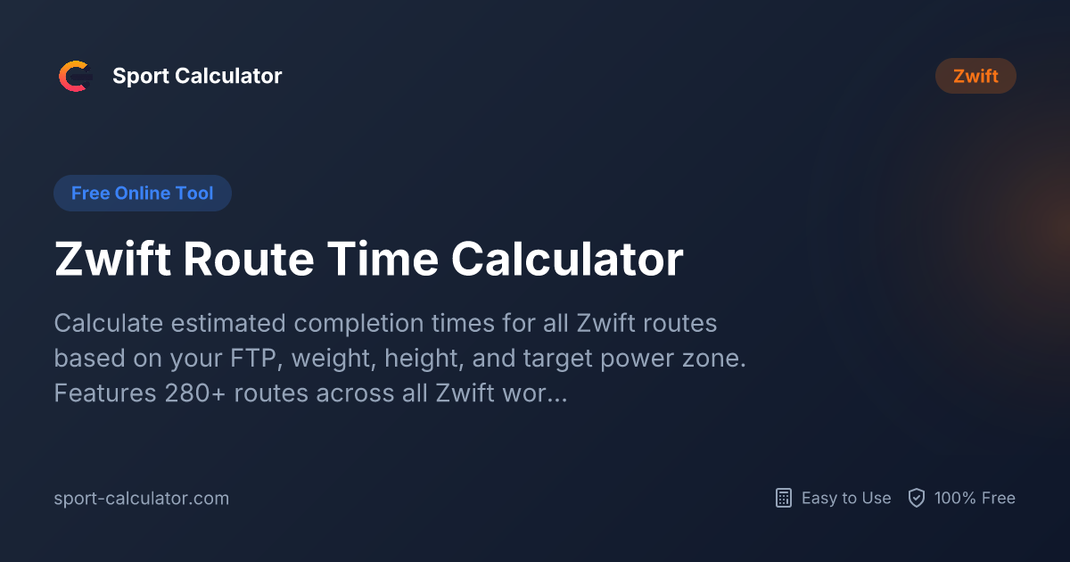 Zwift Route Time Calculator | Free & Easy to Use